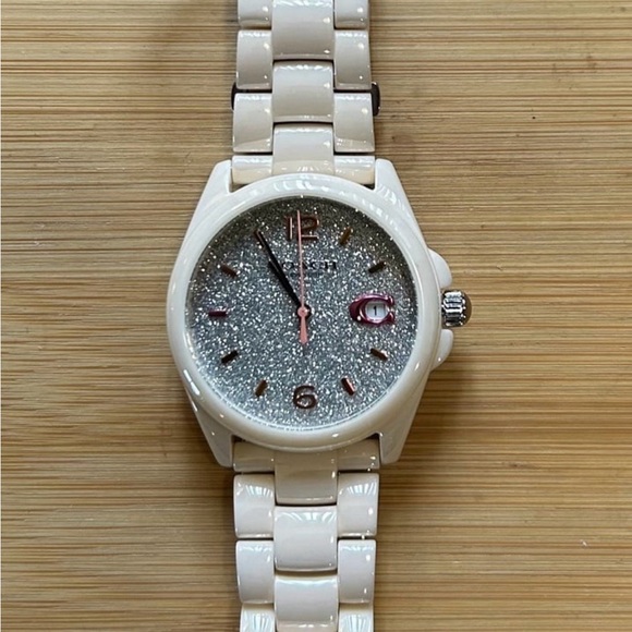 Coach | Accessories | Coach Greyson Watch With 36mm Silver Sparkley ...